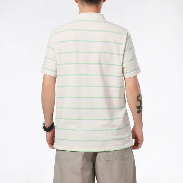 PUMA Downtown Stripe Polo Tee Shirt 'beige - Beige/green