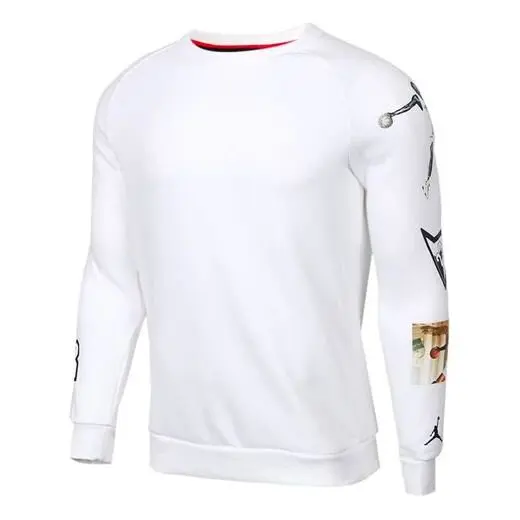 JORDAN Long Sleeve Crewneck Sweatshirt - White