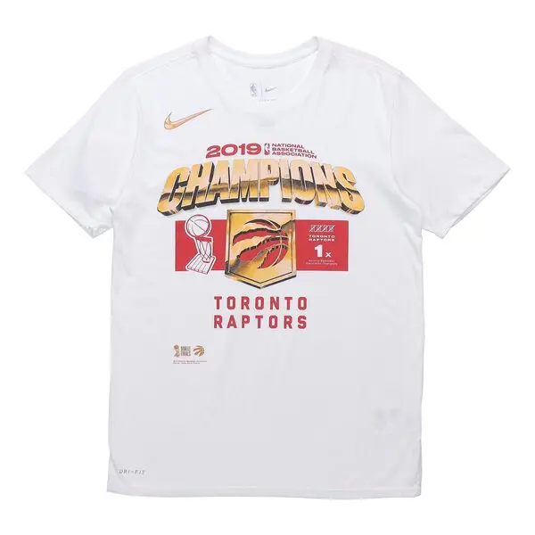 Nike Toronto Raptors 2019 Nba Champions Short-sleeved Shirt - White