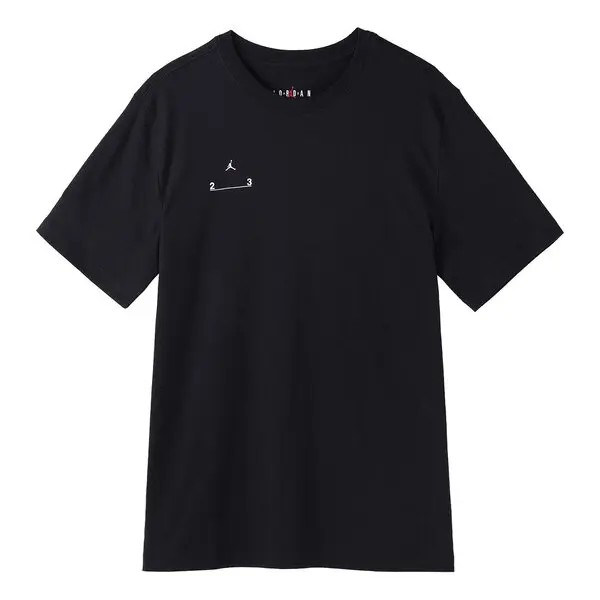 JORDAN Solid Color Alphabet Logo Printing Round Neck Casual Short Sleeve Black T-shirt - Default Color
