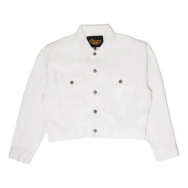 Drew House Cropped Selvedge Trucker Jacket - White