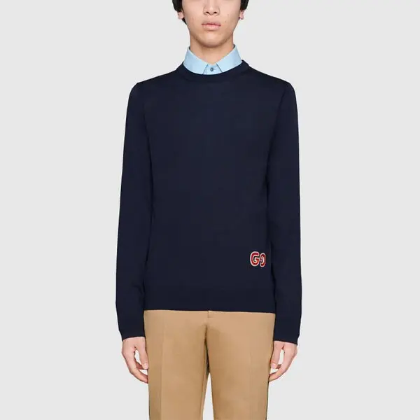 Gucci Wool Jumper With Gg Detail