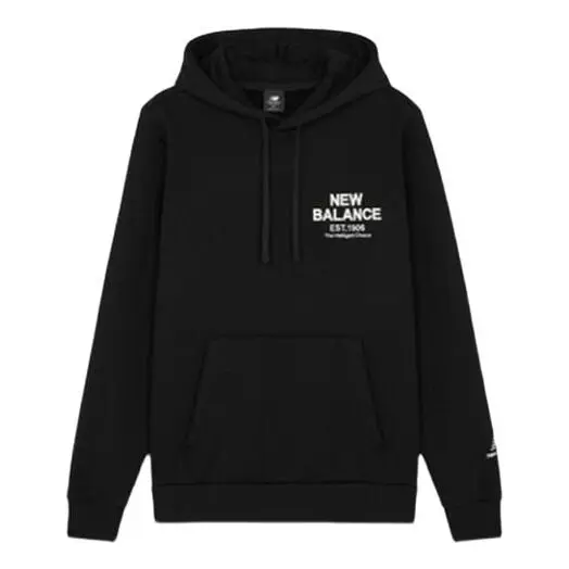NEW BALANCE Casual Sports Hooded Pullover Long Sleeves - Black
