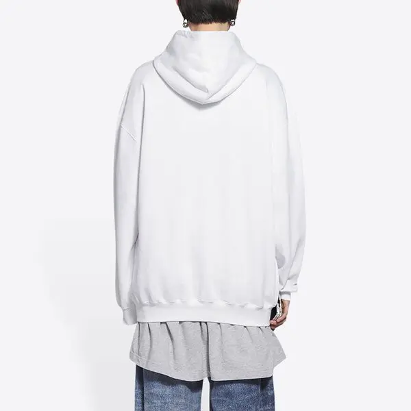 Balenciaga Copyright Logo Print Medium Fit Hoodie - White