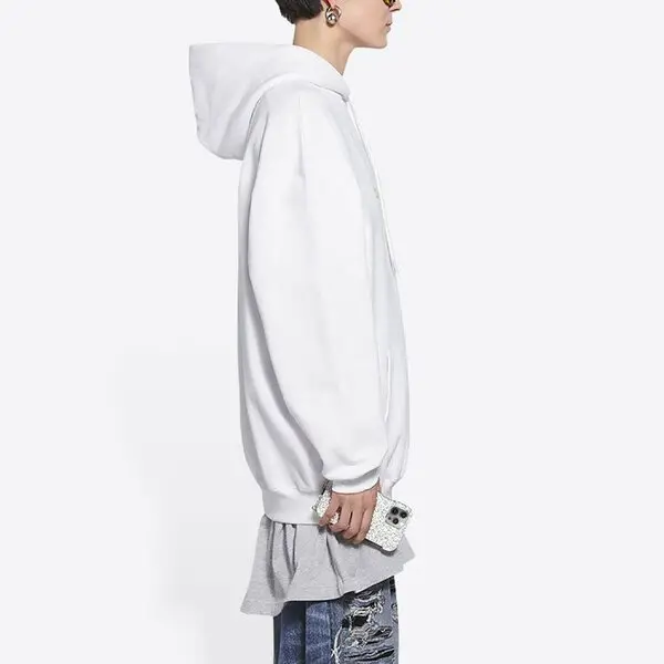 Balenciaga Copyright Logo Print Medium Fit Hoodie - White