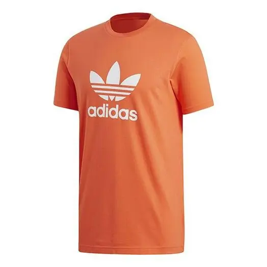 Adidas Originals Trefoil Chest Logo Sports Short Sleeve Orange Yellow - Orangeyellow