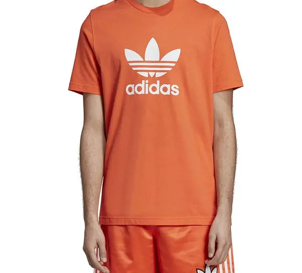 Adidas Originals Trefoil Chest Logo Sports Short Sleeve Orange Yellow - Orangeyellow