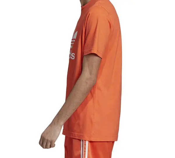 Adidas Originals Trefoil Chest Logo Sports Short Sleeve Orange Yellow - Orangeyellow
