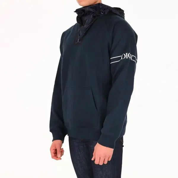 Dior Logo Detailed Zip-up Hoodie