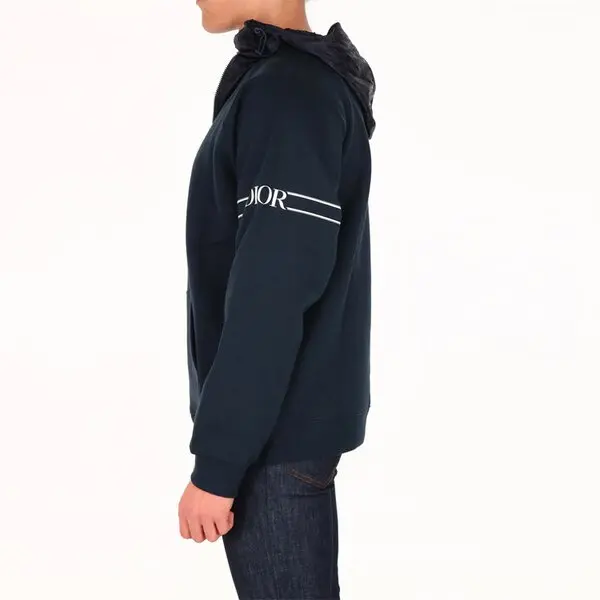 Dior Logo Detailed Zip-up Hoodie
