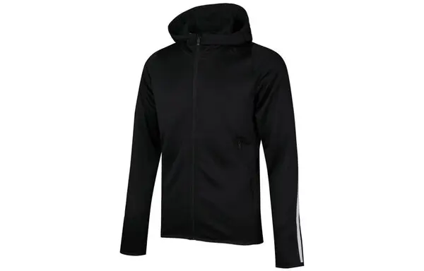 Adidas Back Classic Three Stripes Zipper Hooded Jacket