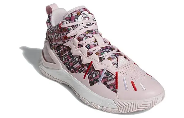 Adidas D Rose Son Of Chi High Top Sneakers - Pink/red/black