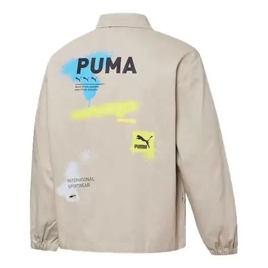 PUMA Logo Printing Loose Woven Lapel Jacket