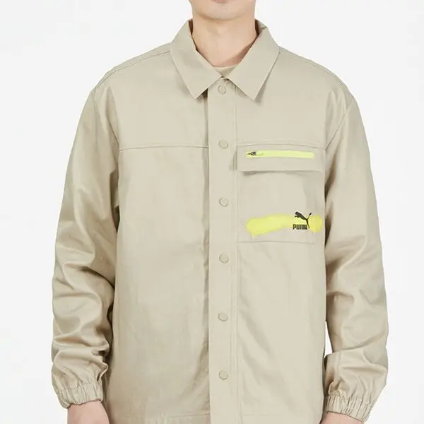 PUMA Logo Printing Loose Woven Lapel Jacket