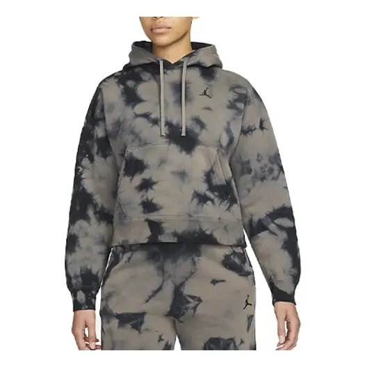 JORDAN Tie Dye Fleece Sports Hoodie - Tan