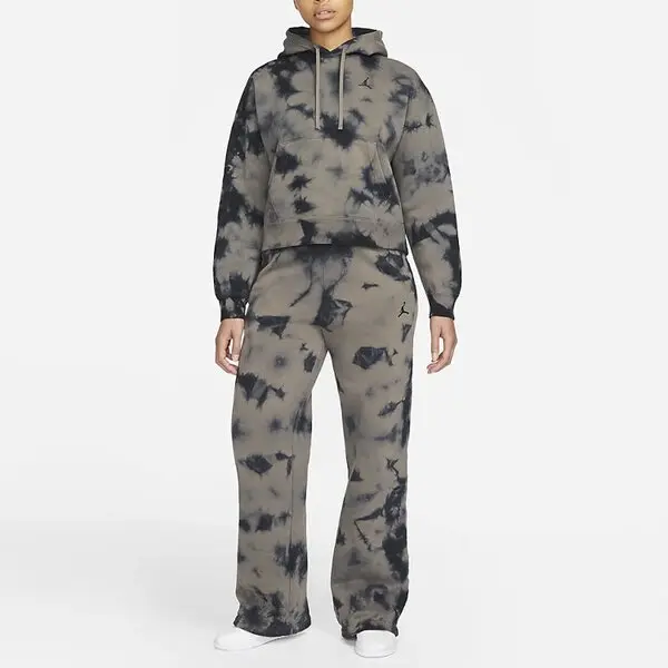 JORDAN Tie Dye Fleece Sports Hoodie - Tan