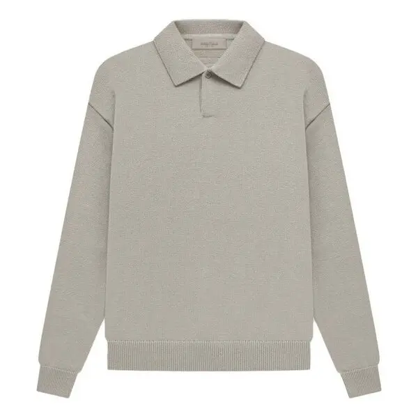 Fear Of God Ss23 Knit Long Sleeve Polo Shirt 'seal - Grey