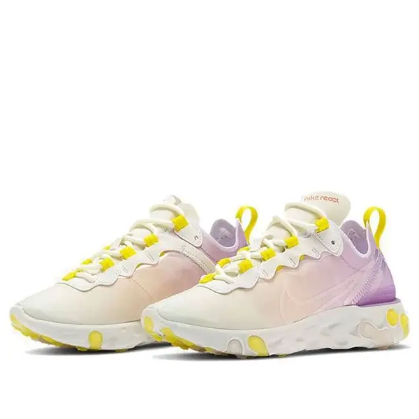 Nike React Element 55 Sneakers - Whitepurpleyellow