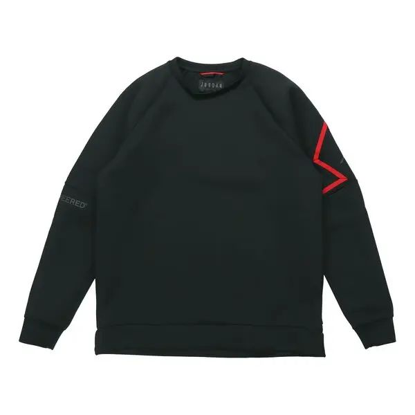 JORDAN O Neck Long Sleeve Sweatshirt Black