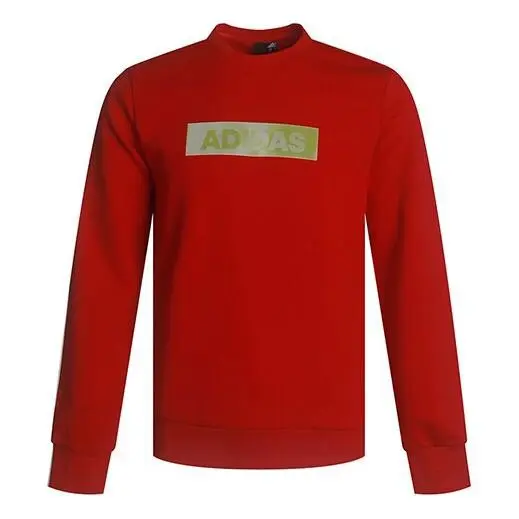 Adidas Alphabet Logo Casual Knit Pullover - Red