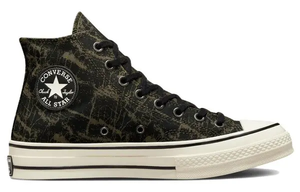 CONVERSE Chuck Taylor All Star 1970s Rock Texture Jacquard High Top Sneakers - Black/green