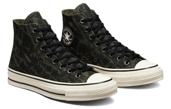 CONVERSE Chuck Taylor All Star 1970s Rock Texture Jacquard High Top Sneakers - Black/green