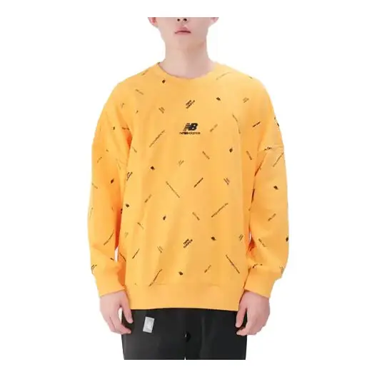 NEW BALANCE Alphabet Print Pullover Sweatshirt - Yellow