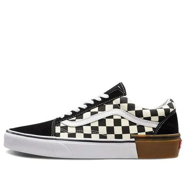 VANS Old Skool Gum Block Sneakers - Black/white/brown