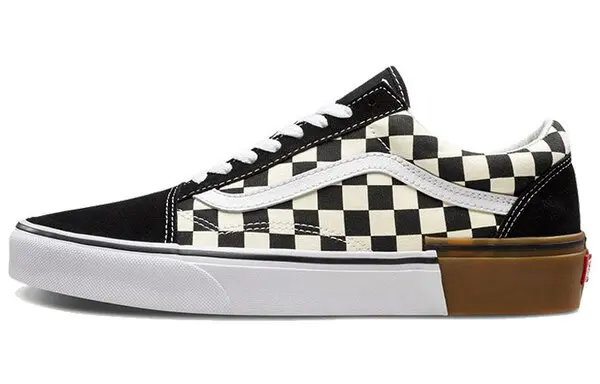 VANS Old Skool Gum Block Sneakers - Black/white/brown