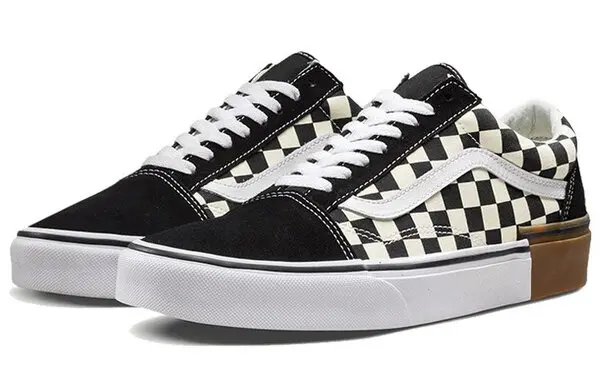 VANS Old Skool Gum Block Sneakers - Black/white/brown