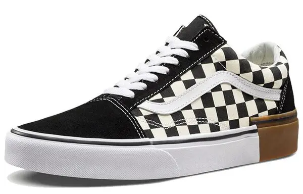 VANS Old Skool Gum Block Sneakers - Black/white/brown
