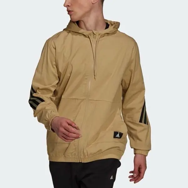 Adidas Hooded Windproof Athleisure Casual Sports Jacket