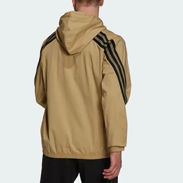 Adidas Hooded Windproof Athleisure Casual Sports Jacket