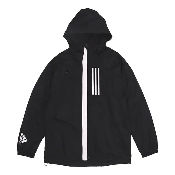 Adidas Outdoor Windproof Sports Hooded Jacket - Black