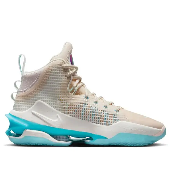 Nike Zoom Gt Jump Basketball High Top Sneakers - Cream/white/blue