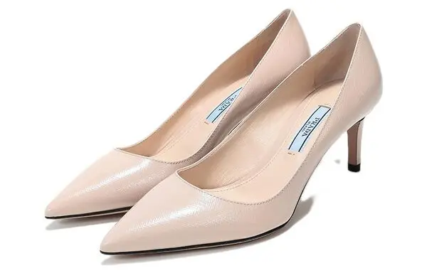 Prada Pointed Saffiano Leather Heels
