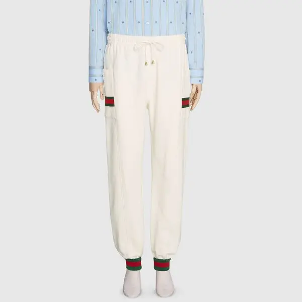 Gucci Knitted Jogging Trousers With Webbing For White
