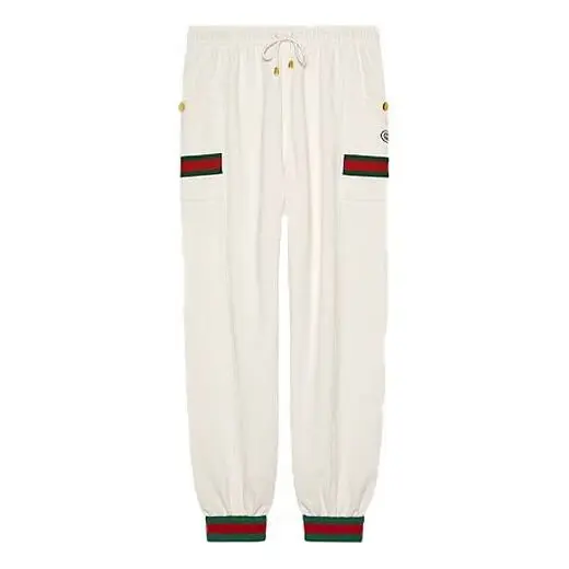 Gucci Knitted Jogging Trousers With Webbing For White - Ivory