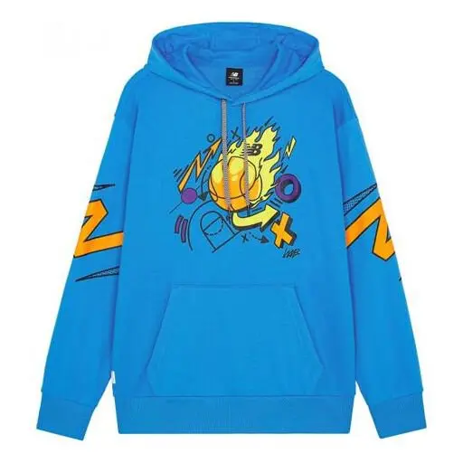 NEW BALANCE Graphic Print Hoodie - Blue
