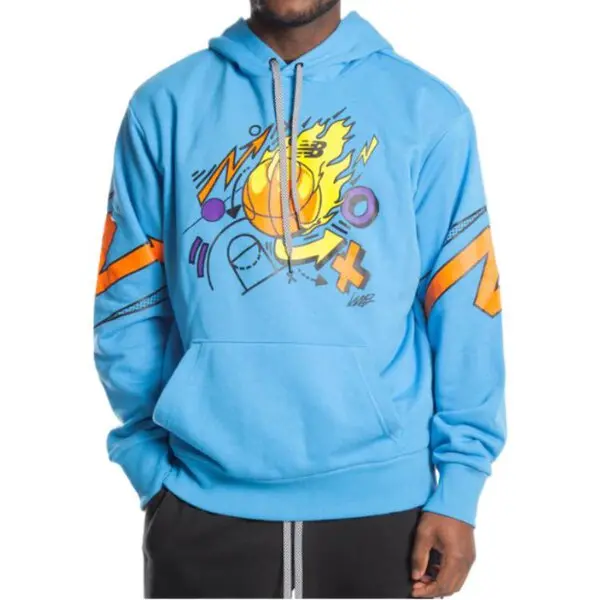 NEW BALANCE Graphic Print Hoodie - Blue