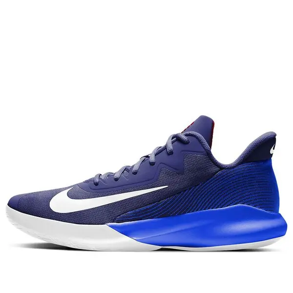 Nike Precision 4 Low Top Basketball Sneakers - White/blue