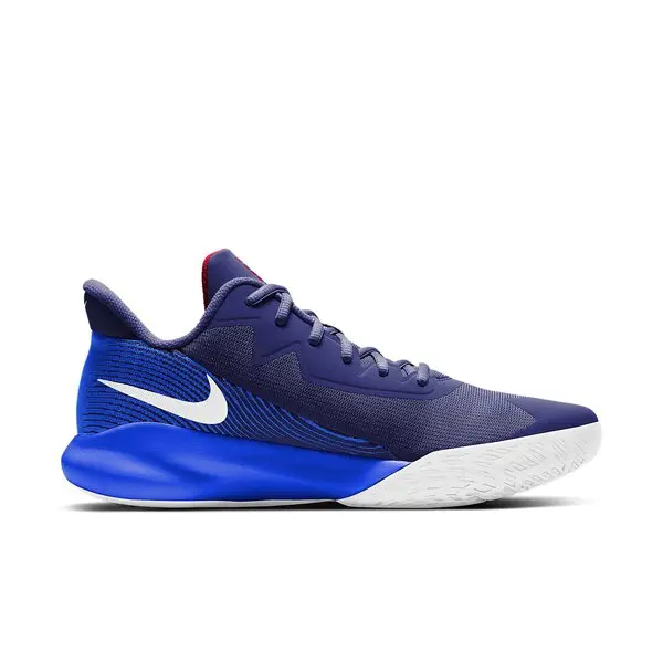 Nike Precision 4 Low Top Basketball Sneakers - White/blue