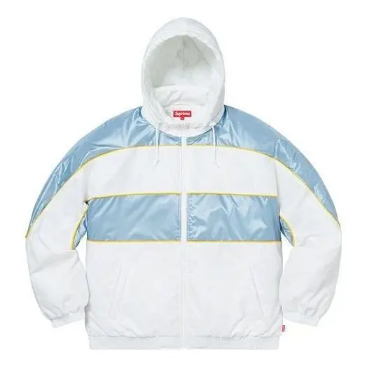 Supreme Sports Piping Puffy Jacket - White/blue