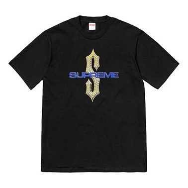 Supreme Ss18 Diamonds Tee Diamond Printing Short Sleeve - Black