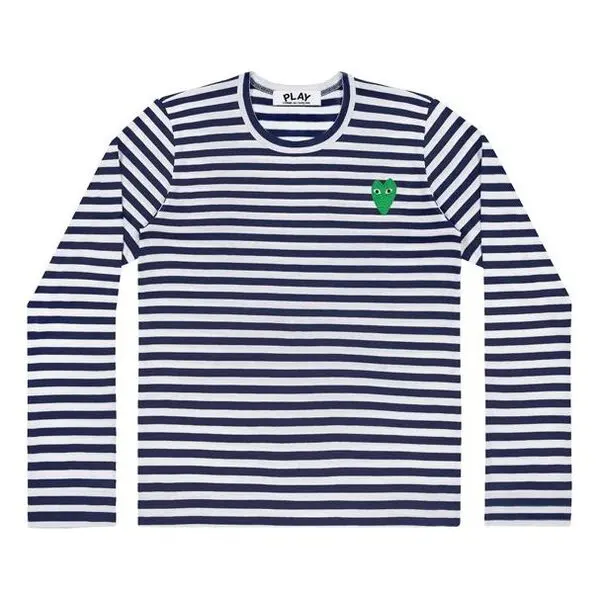 Play Comme Des Garcon Striped Long Sleeve T-shirt - Bluewhite