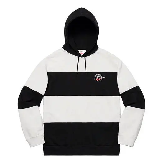 Supreme X Nike Stripe Hooded Sweatshirt - Black