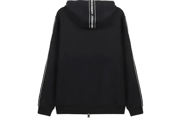 Burberry Logo Cotton Zip-up Hooded Top - Black