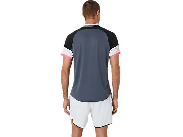 Asics Match Polo Shirt 'performance Black Carrier Grey
