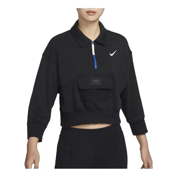 Nike City Utility French Terry Polo Jacket - Black