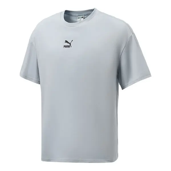 PUMA Round Neck Short Sleeve T-shirt - Light Blue